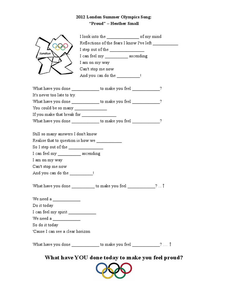 Olympics Song Proud | PDF