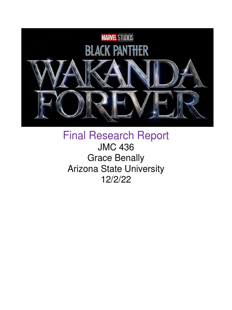 Black Panther Final Research Report | PDF | Dc Comics | You Tube
