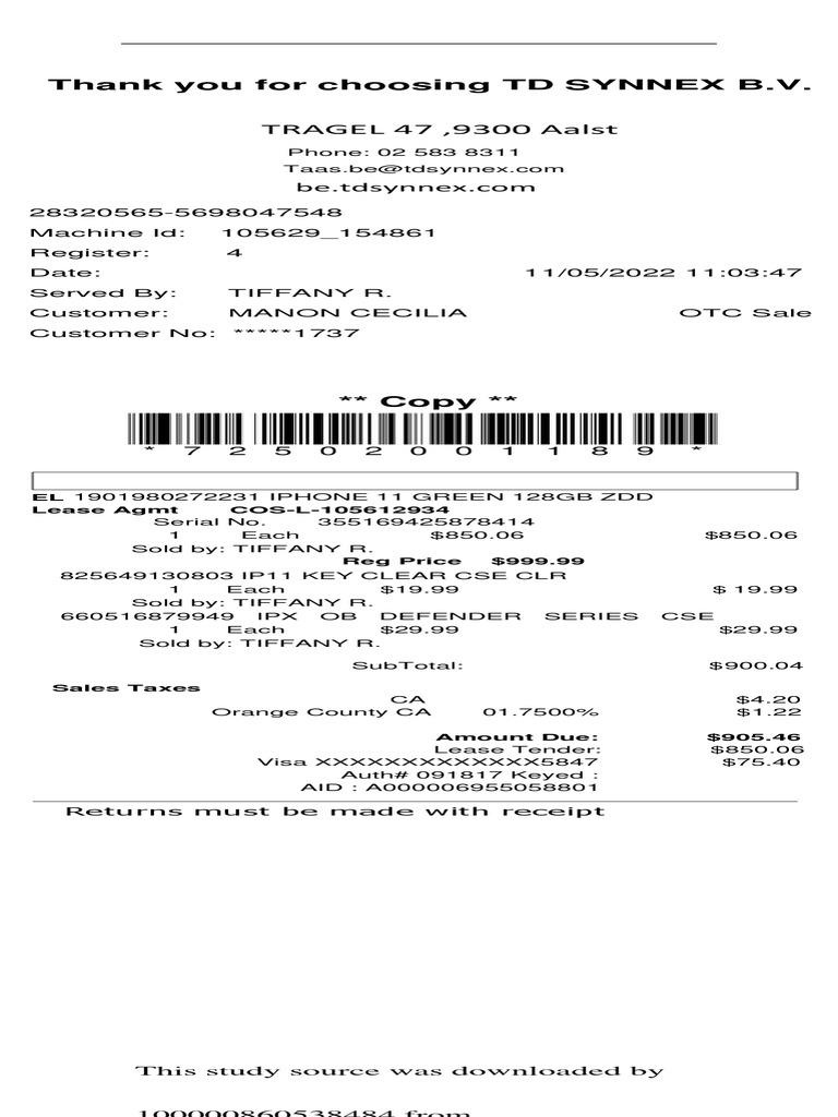 Be - Tdsynnex Ip11 PDF | PDF