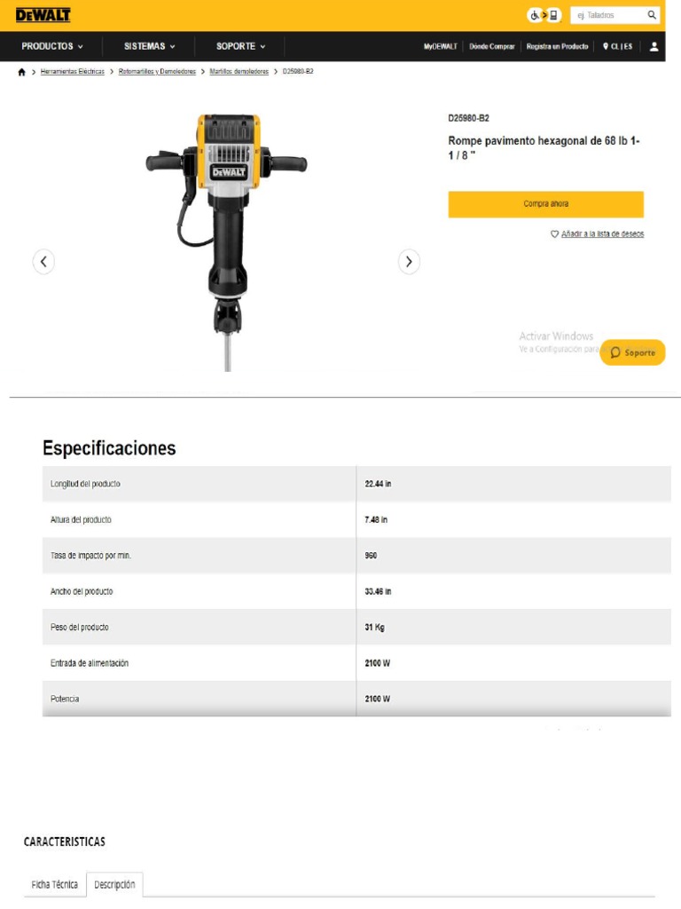 Ficha Tecnica D25980-B2 Dewalt | PDF