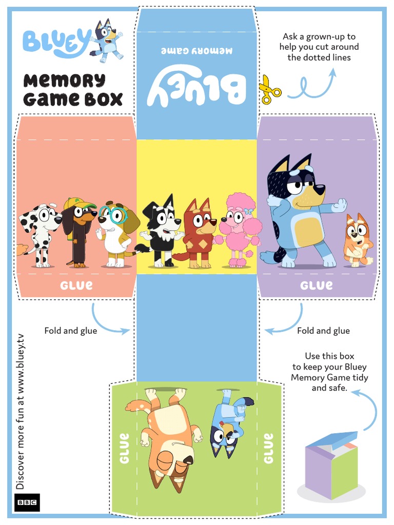 Bluey Memory Game Box | PDF