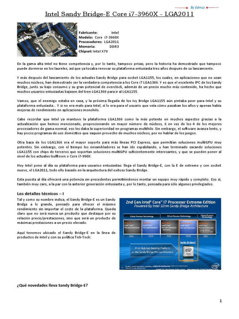 Intel Sandy Bridge I'9 | PDF | Microprocesador | USB
