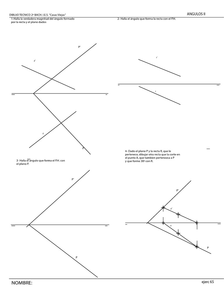 Ángulos en Dibujo Técnico 2º Bach. | PDF
