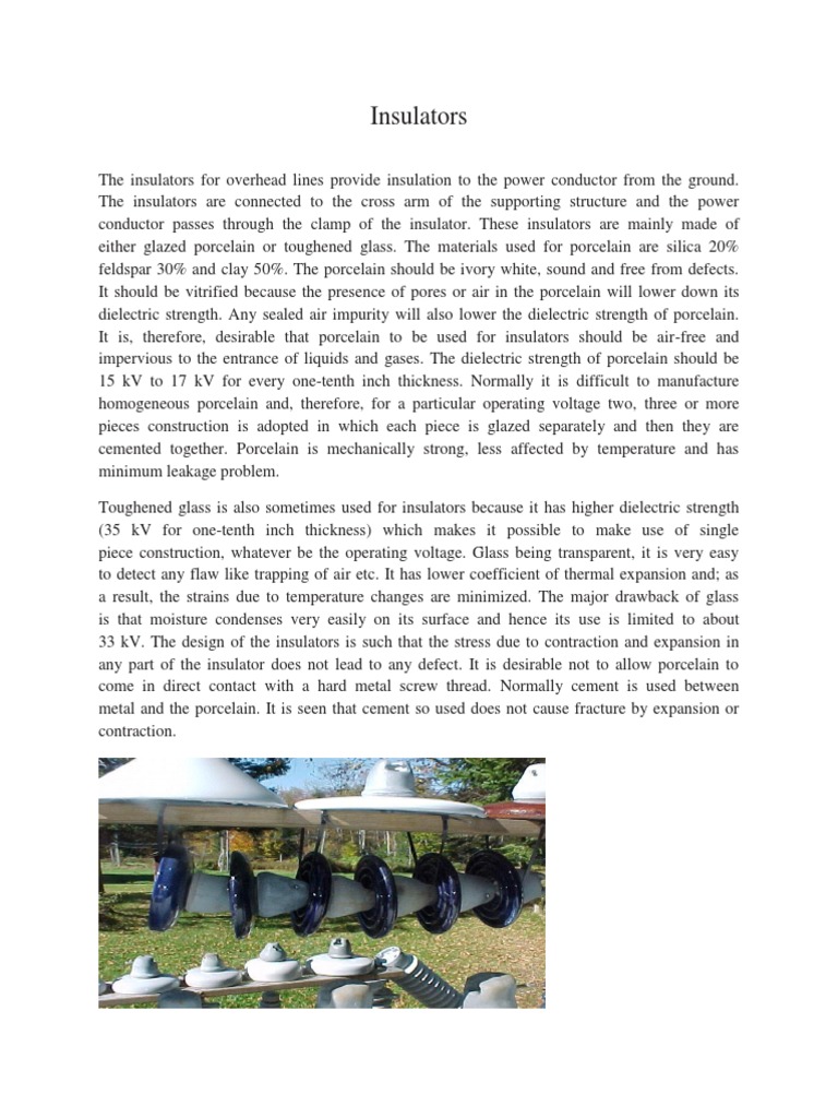 Insulator | Download Free PDF | Insulator (Electricity) | Glasses