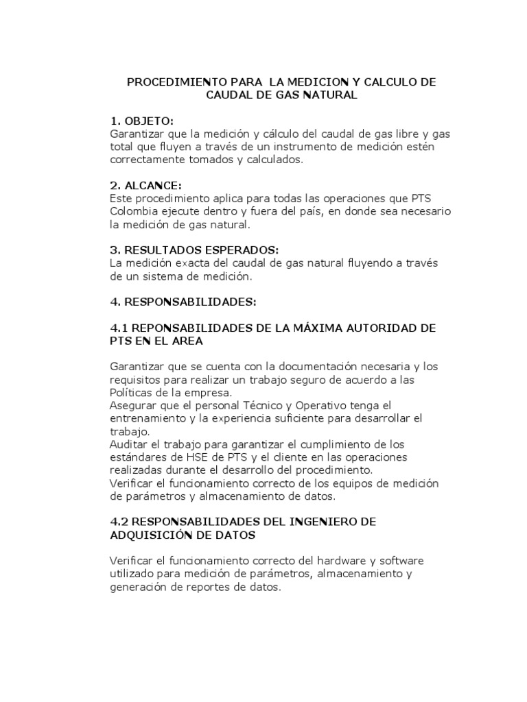 Medición y Cálculo de Caudal de Gas Natural | PDF | Gases | Presión