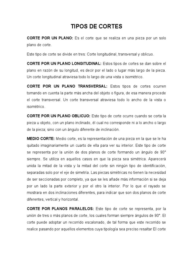 Tipos De Cortes Descargar Gratis Pdf Simetría Dibujo 1579