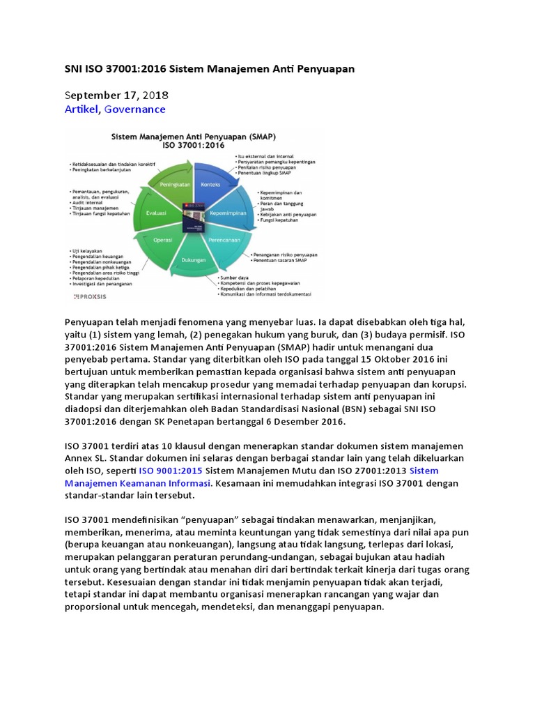 Panduan #1 SNI ISO 37001 | PDF