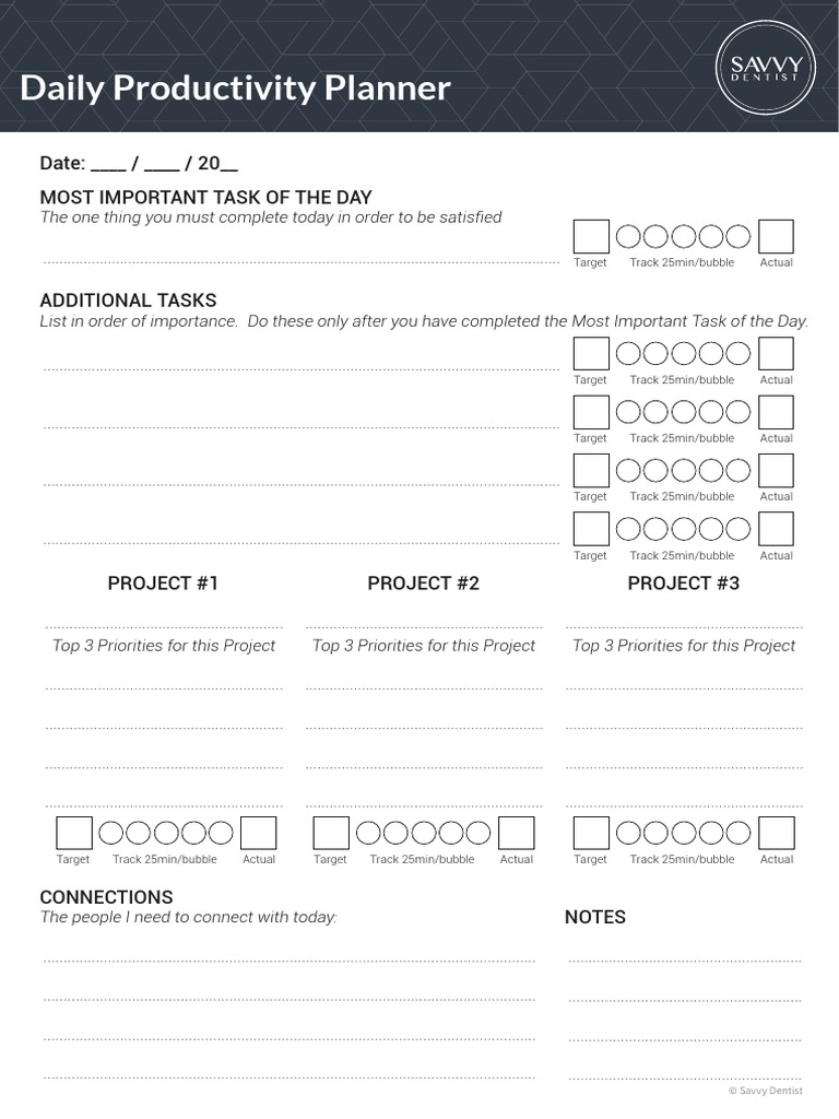 Daily Productivity Planner 1 | PDF | Computers