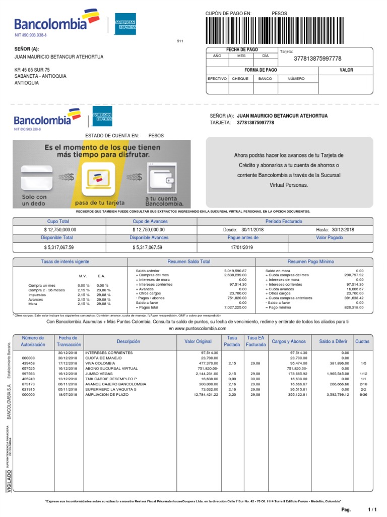 American Bancolombia | PDF | Finanzas personales | Sector privado