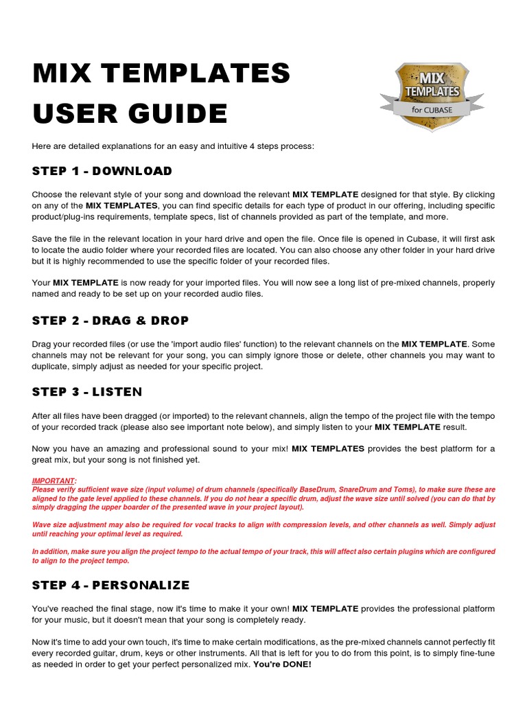 Mix Templates User Guide | Download Free PDF | Computer File | Computing