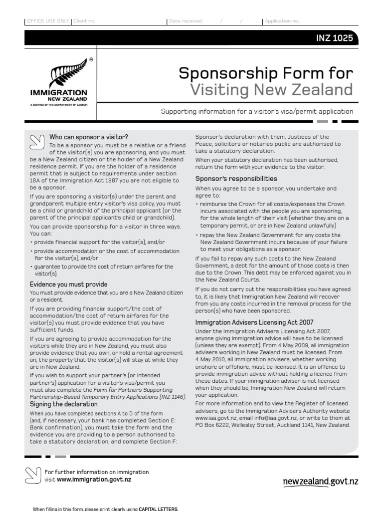 Sponsorship for NZ 1025 | Travel Visa | Government | Free 30-day Trial ...