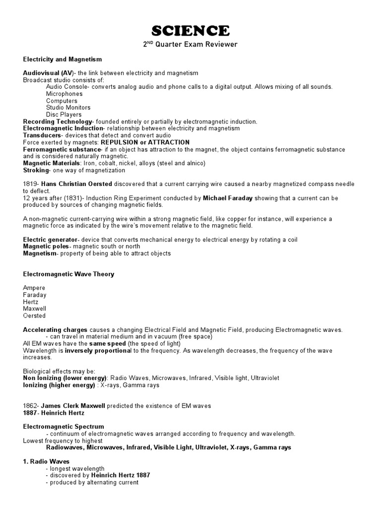 High School Physics Study Guide | PDF | Electromagnetic Radiation | Mirror