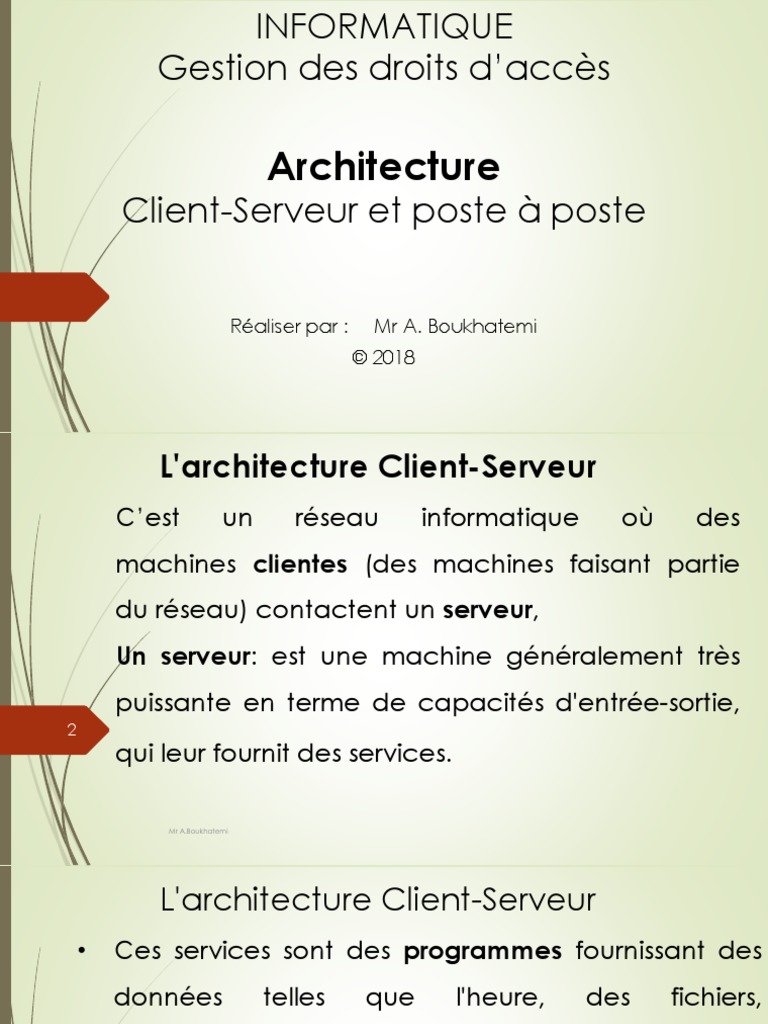01 Client-Serveur Et Poste À Poste | PDF | Client–serveur | Pair à pair