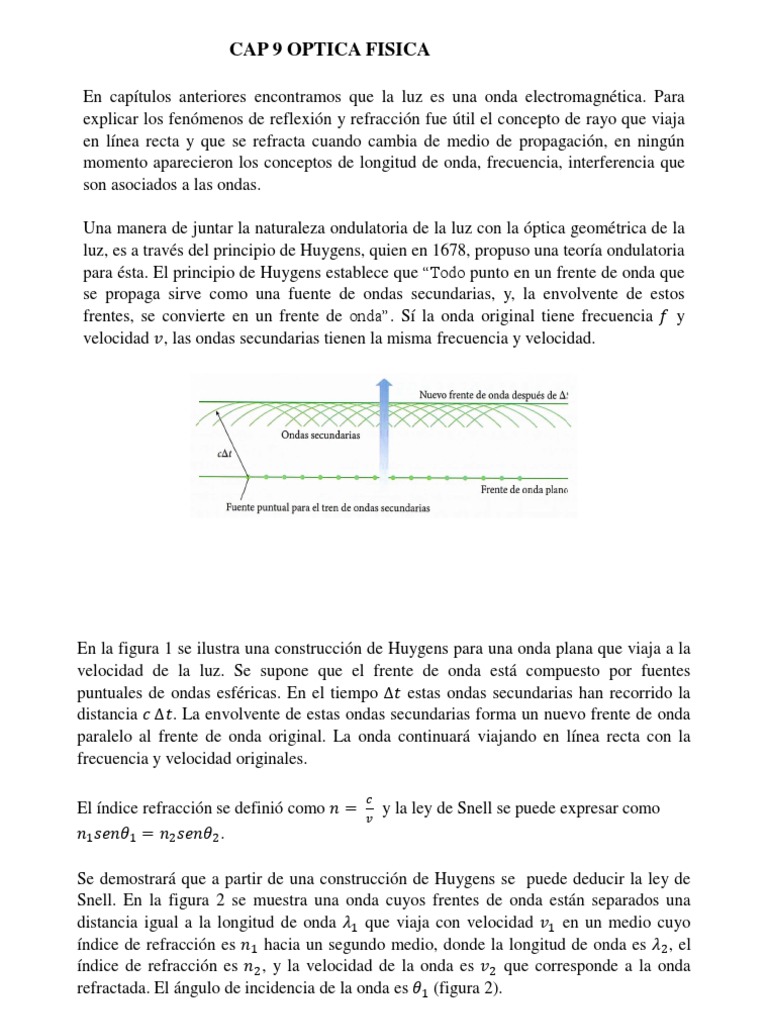 Interferencia Optica Física | PDF | Refracción | Longitud de onda