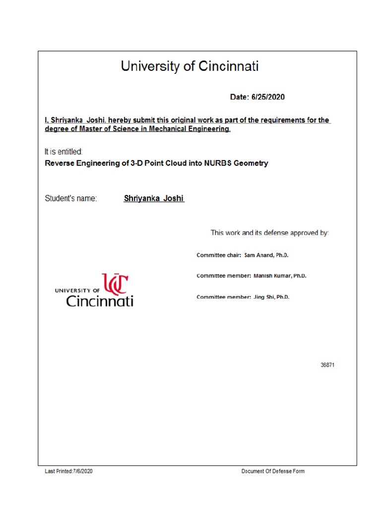 Reverse Engineering of 3-D Point Cloud Into NURBS Geometry | PDF | 3 D Computer Graphics ...
