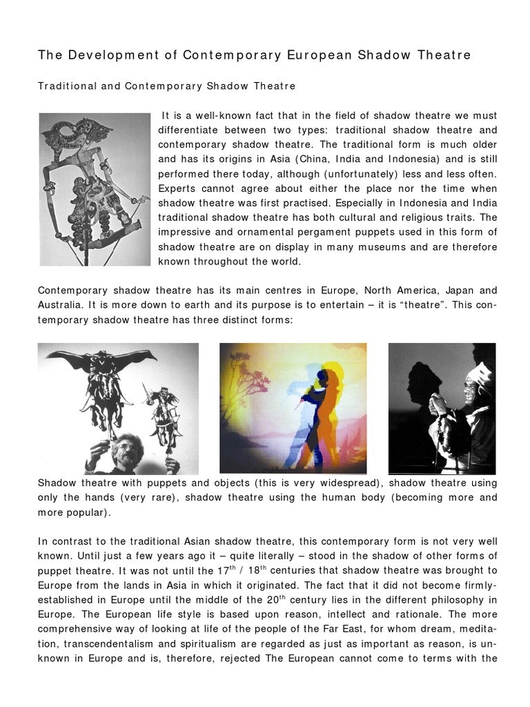 Contemporary Shadow Theatre | PDF | Theatre | Asia