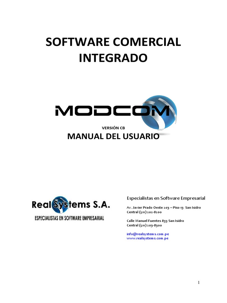 Manual Modcom Version 1.0 31082012 | PDF | Bases de datos | Contabilidad