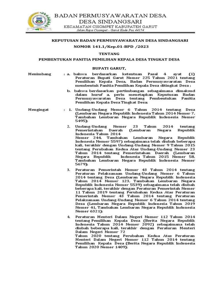 SK Panitia Pilkades 2023 | PDF