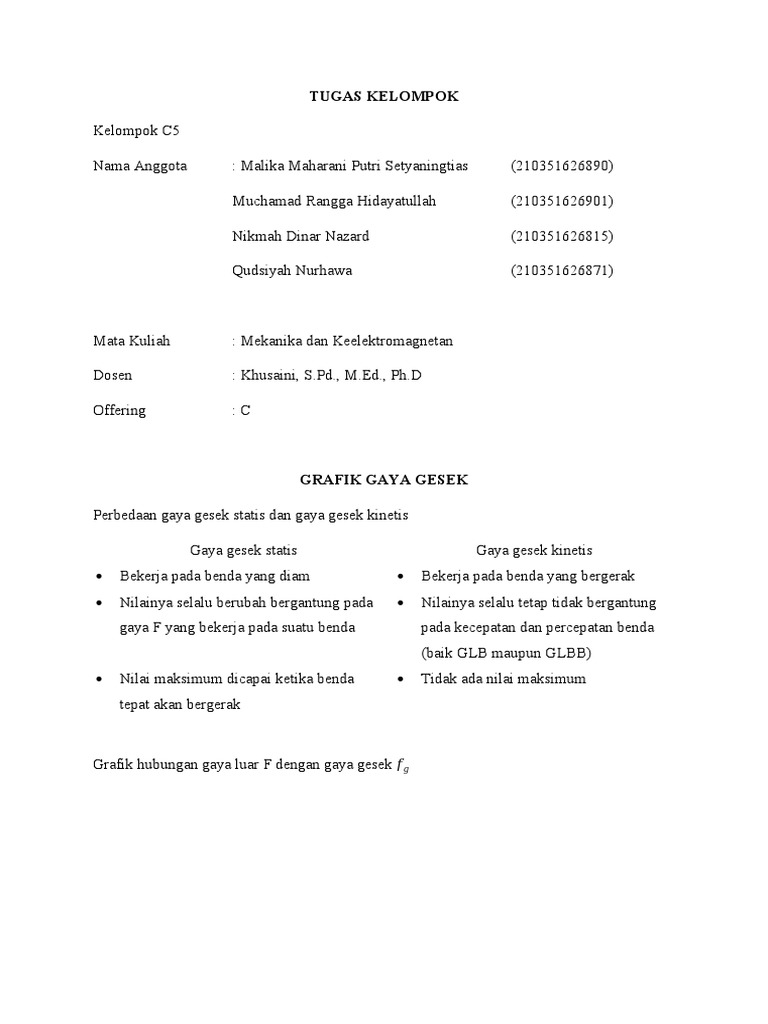Tugas Kelompok Grafik Gaya Gesek Pdf
