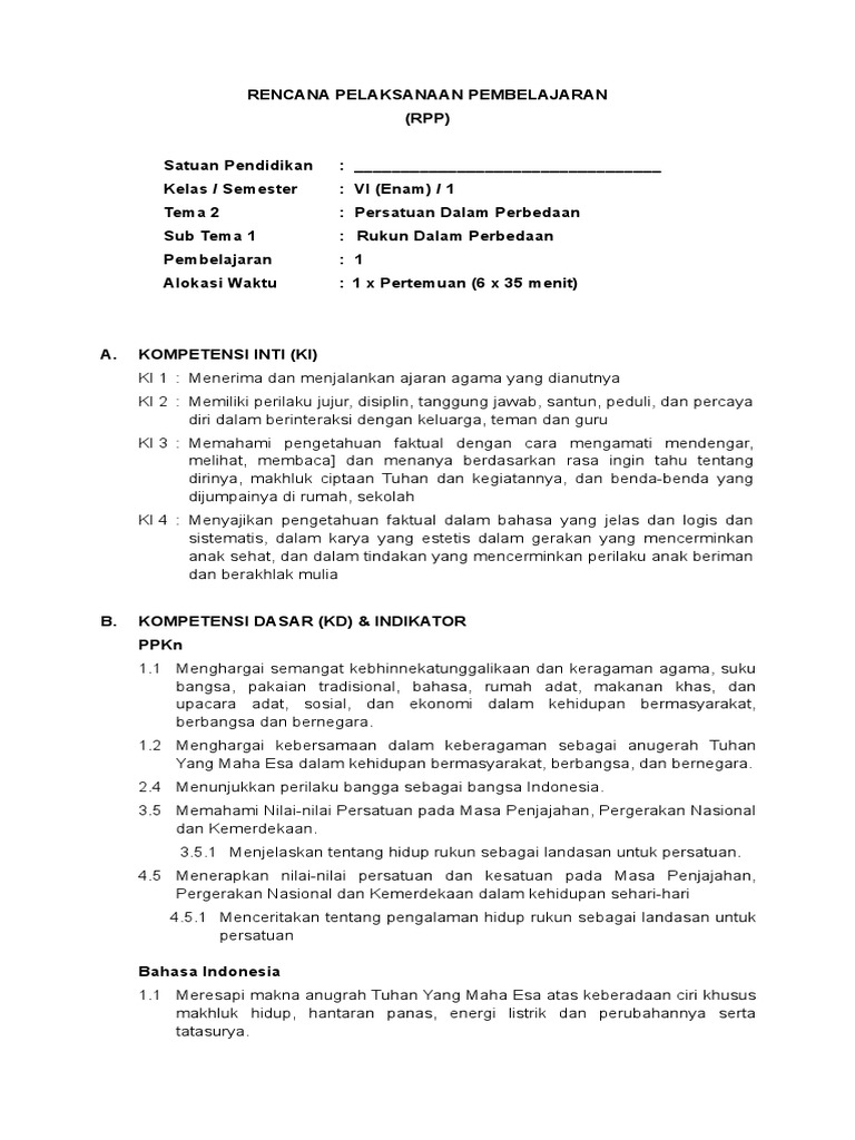 Contoh RPP | PDF | Sains & Matematika