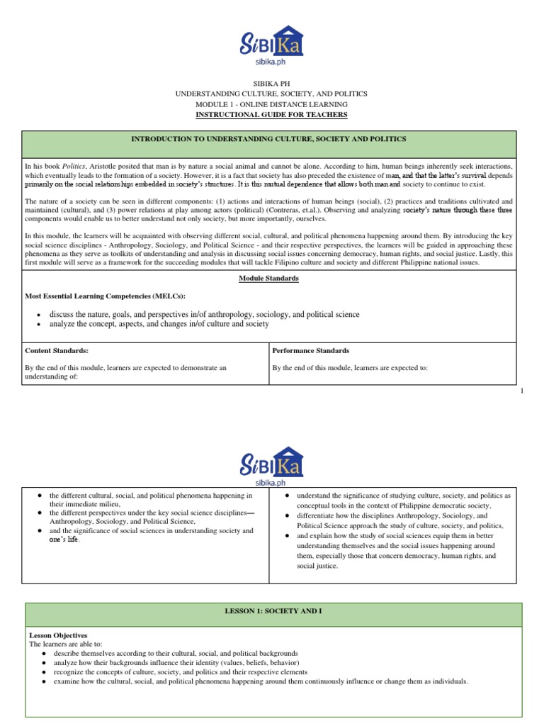 Understanding Culture and Society Module 1 | PDF | Social Sciences ...