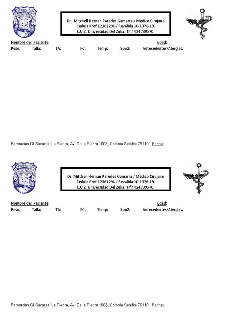 Formato de Recetas | PDF