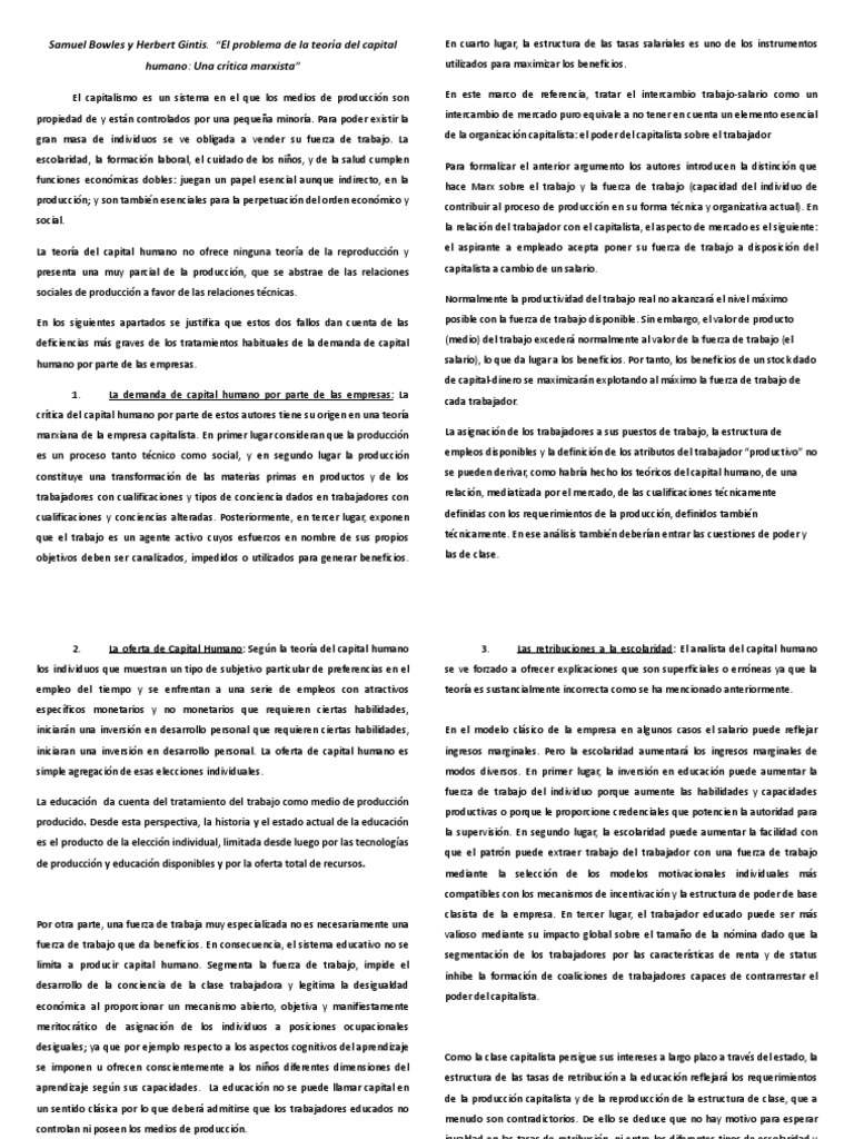 Resum Samuel Bowles I Herbert Gintis | PDF | Capital (economía ... Resum Samuel Bowles I Herbert Gintis | PDF | Capital (economía ...