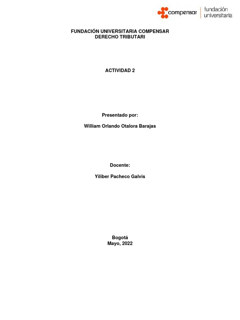 AA2 Derecho Tributario 3 Semestre | PDF | Impuestos | Gobierno