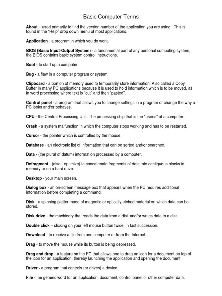 Computer Term | PDF | Computer Data Storage | Computer File