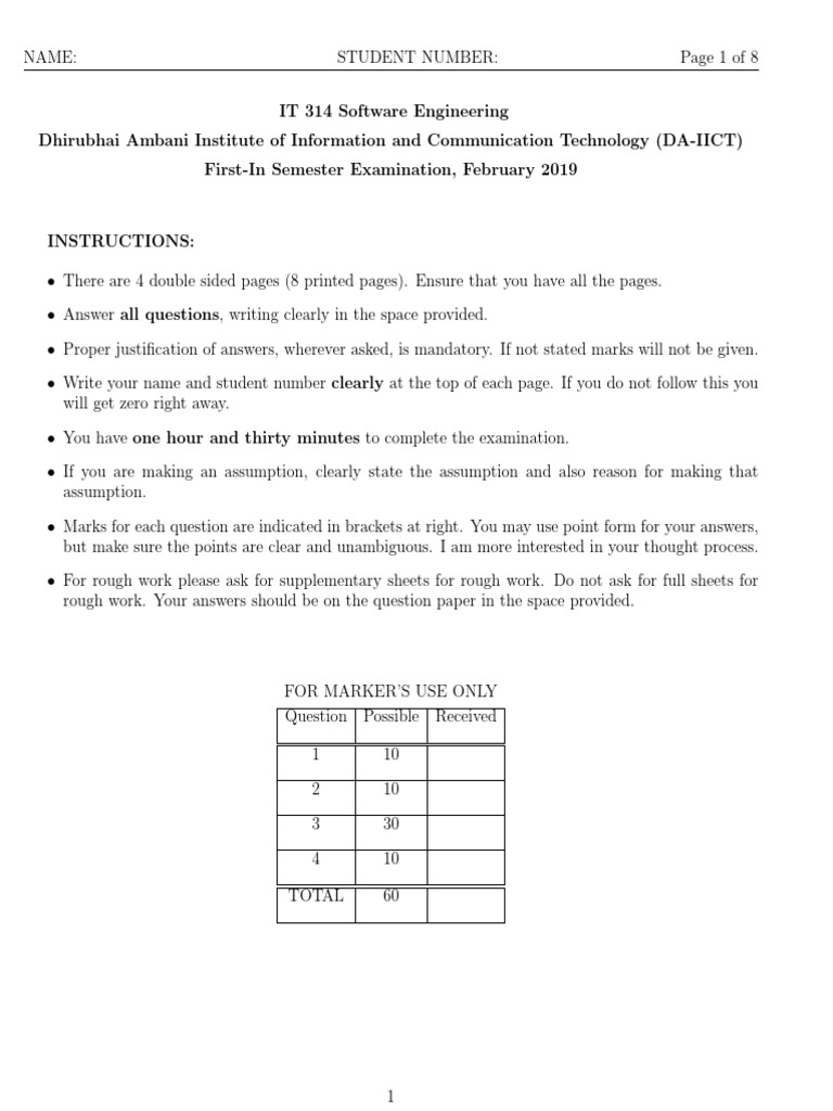 IT314 First in Semester Examination PDF | PDF | Use Case | Libraries