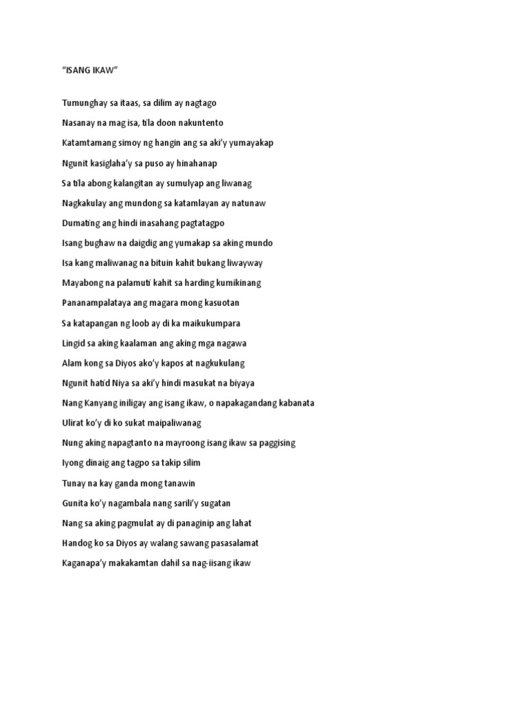 Isang Ikaw | PDF