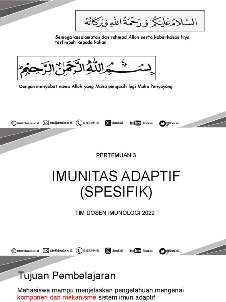 2022 - TM 3. Sistem Imun Adaptif | PDF