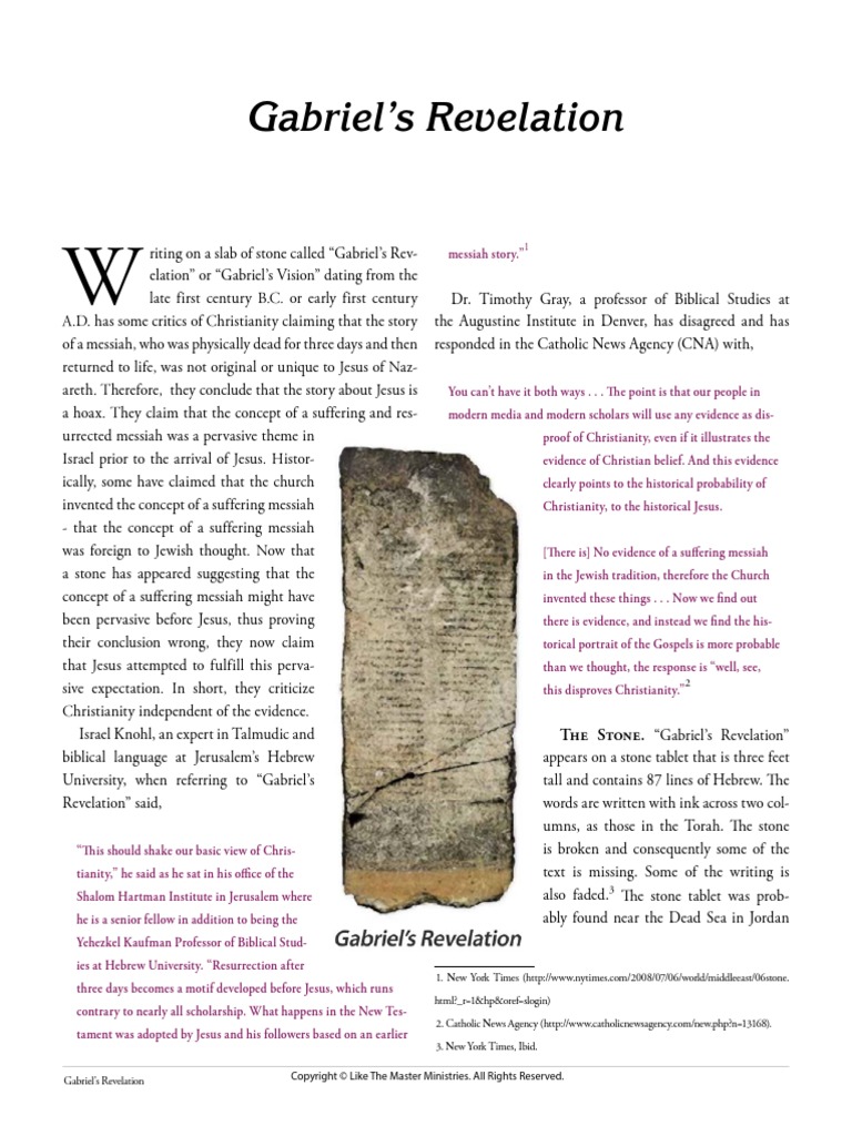 Gabriels Revelation | PDF | Jesus | Resurrection Of Jesus
