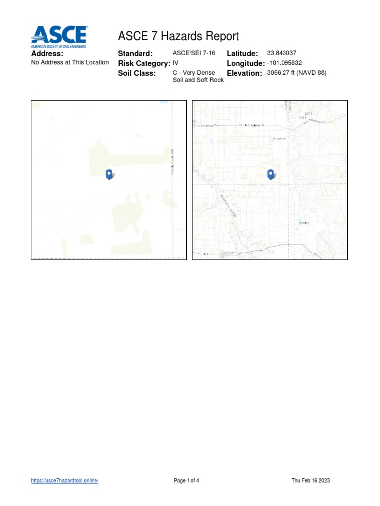 ASCE 7 Hazard Tool Data Report | PDF | Ice | Precipitation