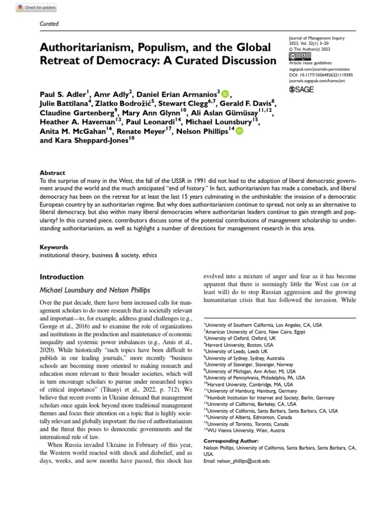 Authoritarianism Populism and The Global | PDF | Authoritarianism ...