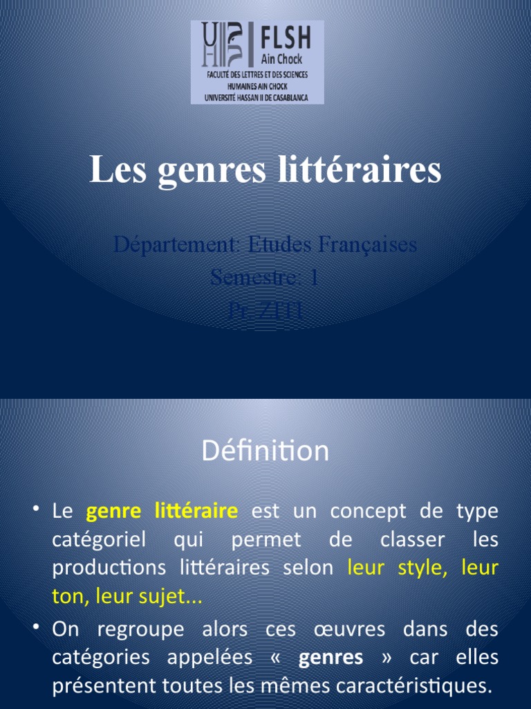 Les 4 principaux genres littéraires | PDF | Fiction générale