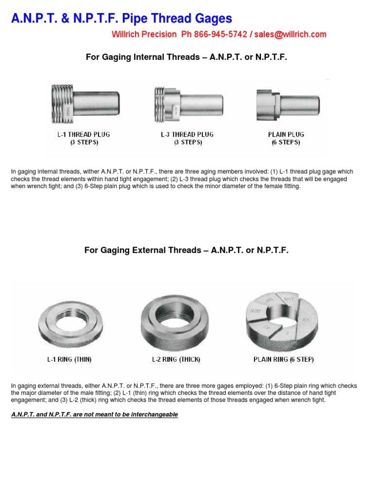 ANPT NPTF PipeThread Gages 2 | Download Free PDF | Screw | Building ...
