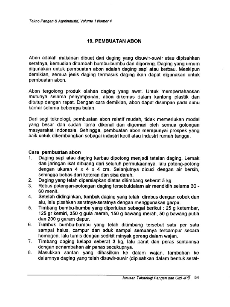 Tekno Pangan - Abon | PDF