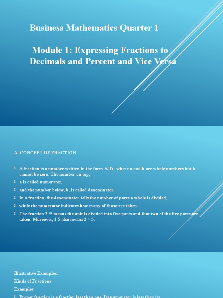 Presentation1.pptx Business Math | PDF | Percentage | Decimal