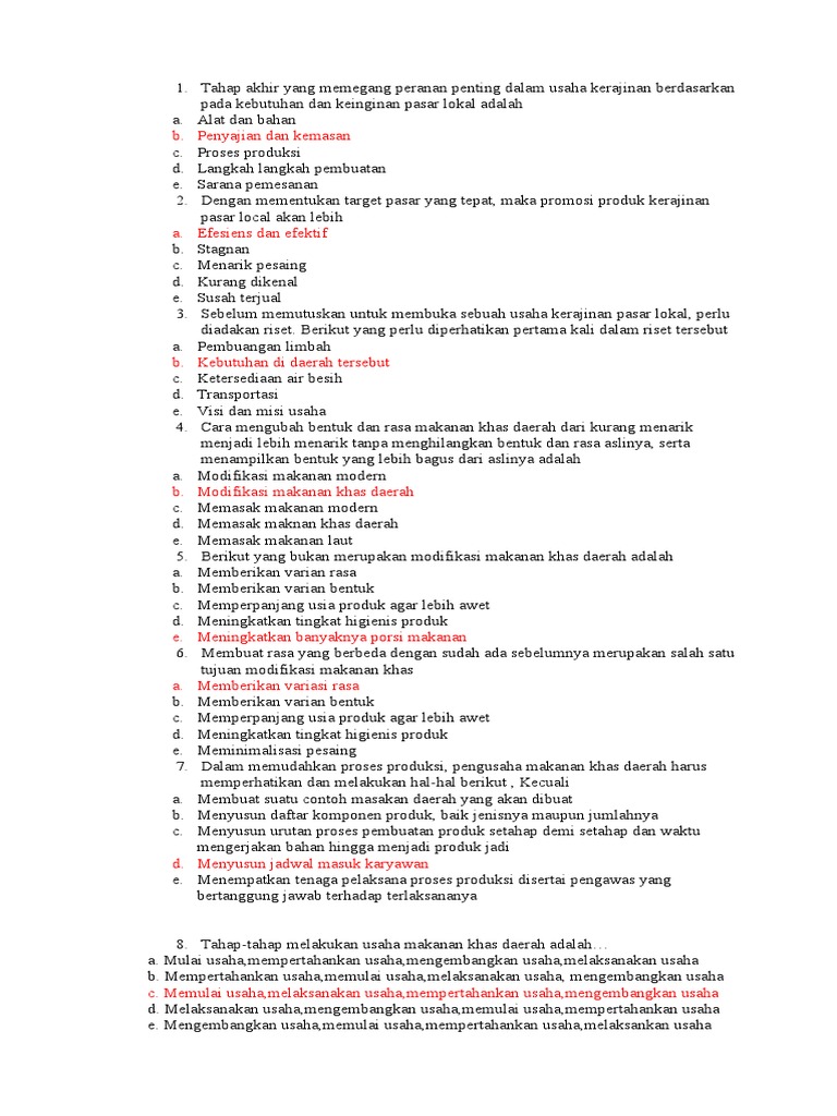 SOAL PAT PKWU Essay KELAS XII Tahun 2023 | PDF | Seni | Bisnis