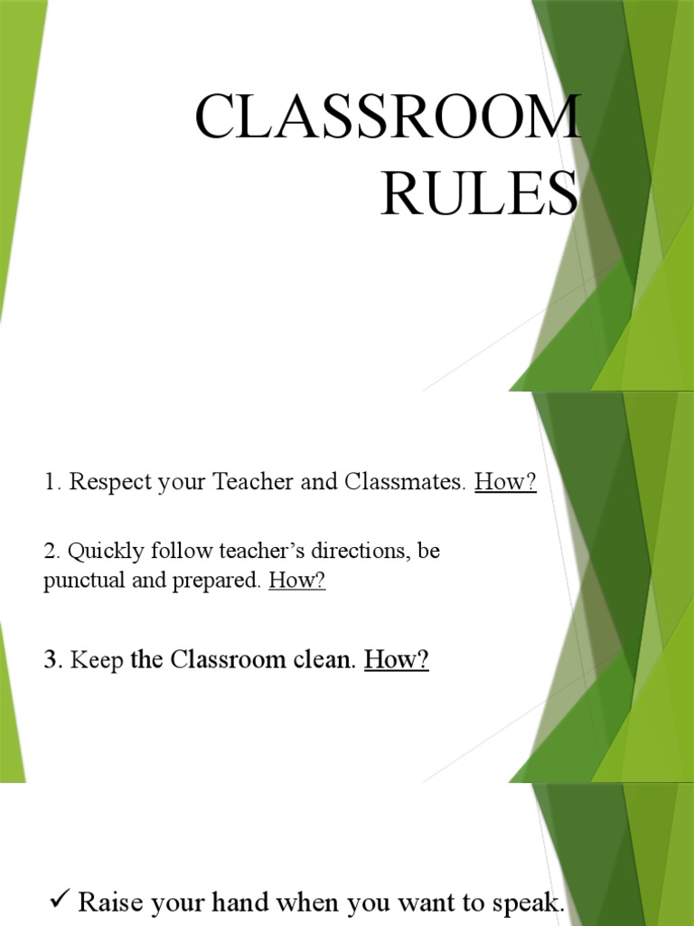 Classroom Rules | PDF | Career & Growth | Self-Improvement