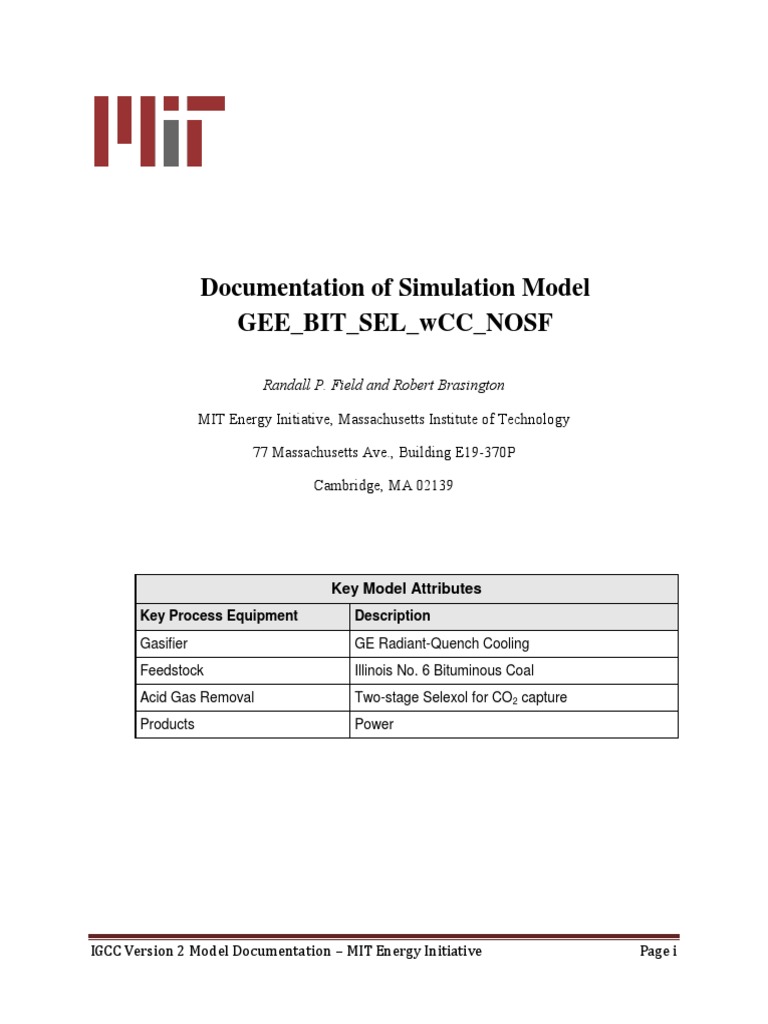 Documentation of Simulation Model GEE - BIT - SEL - WCC - NOSF | PDF ...