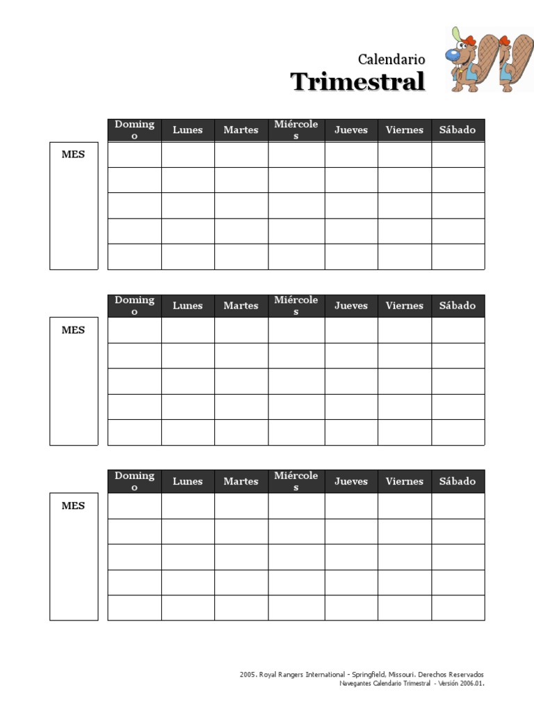 Calendario Trimestral | PDF