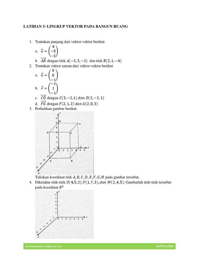 Latihan 3 - Lingkup Vektor Pada Bangun Ruang | PDF