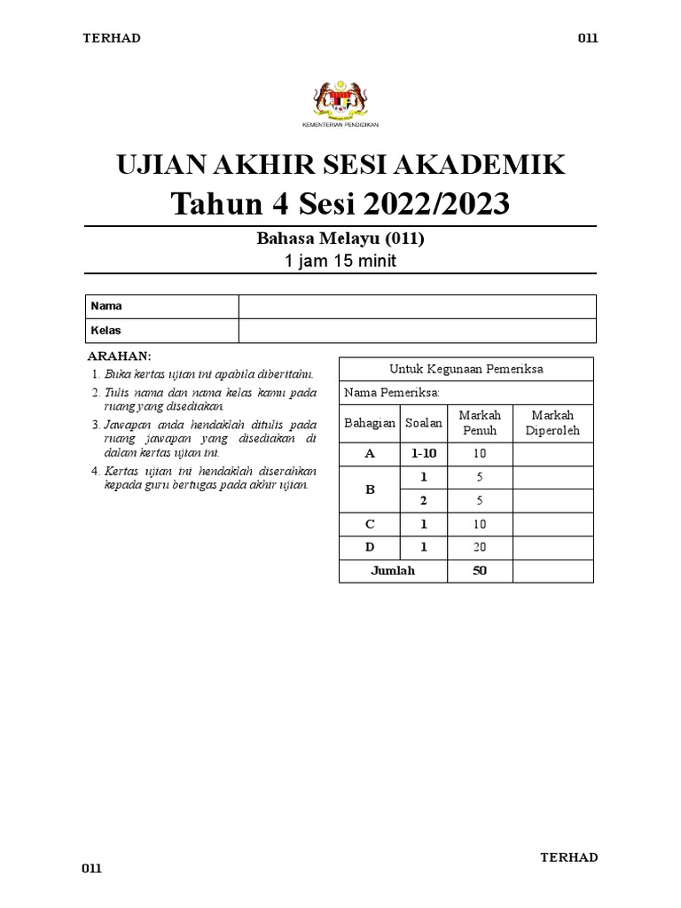 BM Uasa Tahun 4 | PDF