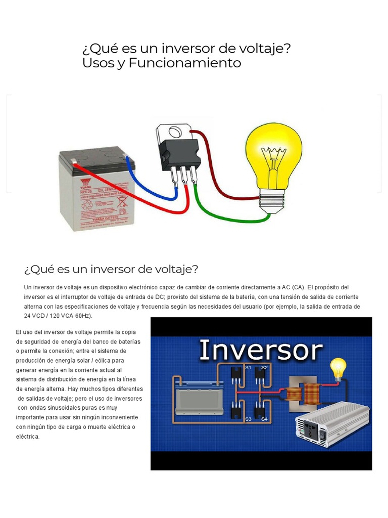 ¿Qué Es Un Inversor de Voltaje Usos y Funcionamiento - Aprendafaciles ...
