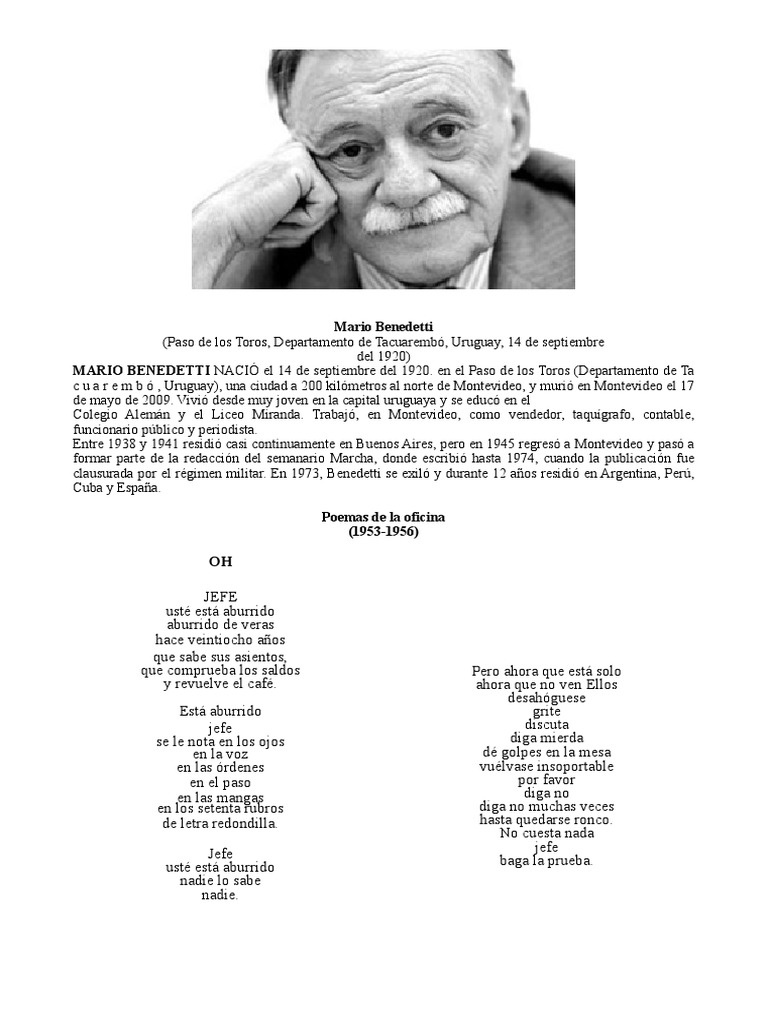 Mario Benedetti Textos | PDF