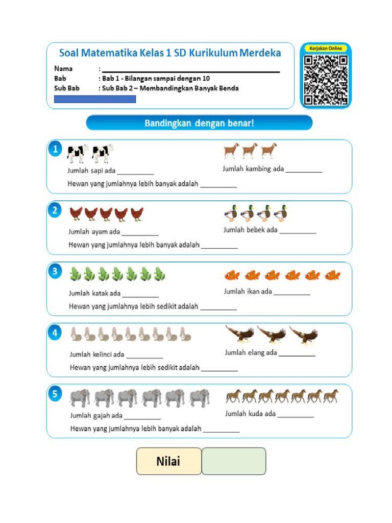 LKPD Membandingkan Banyak Benda 1 | PDF