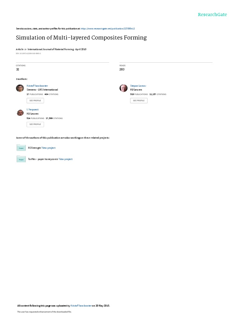 Simulation of Multi-layered Composites Forming | PDF | Viscosity | Friction