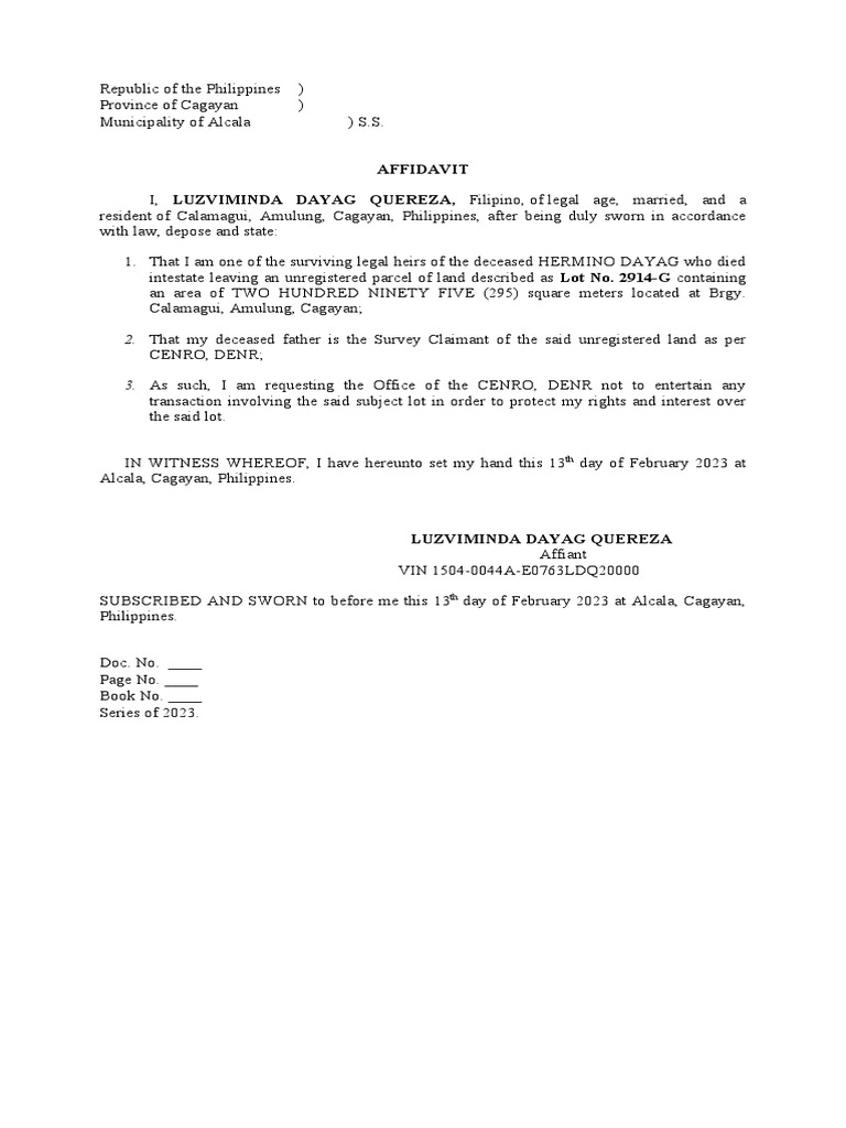 Denr Survey Claimant | PDF